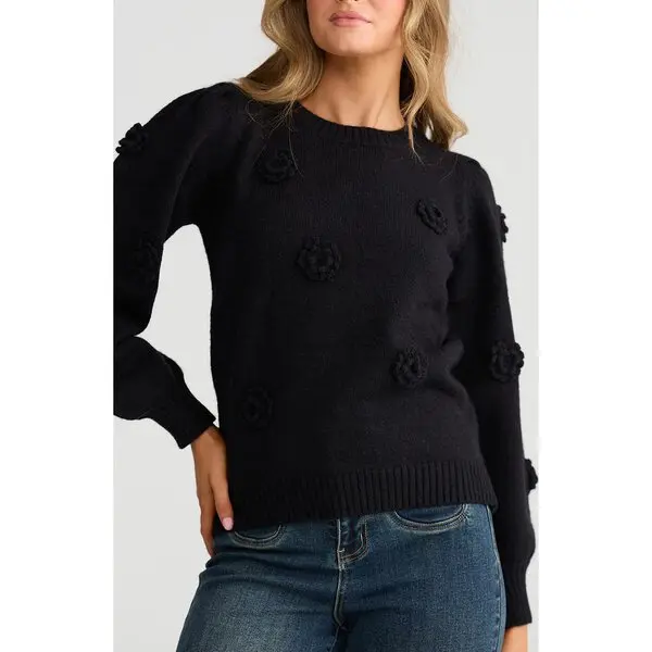 TALISMAN THE LABEL Petals Floral Crewneck Sweater