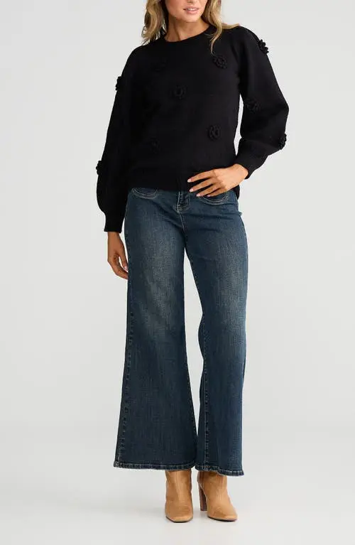 TALISMAN THE LABEL Petals Floral Crewneck Sweater