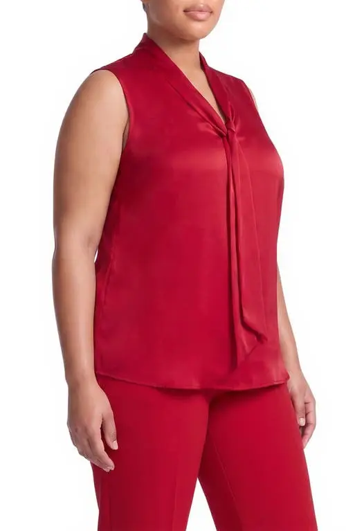 KASPER Tie Neck Sleeveless Top