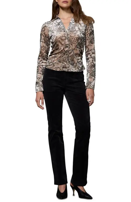 Sanctuary Juno Button Front Mesh Top