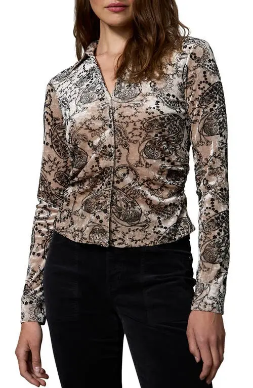Sanctuary Juno Button Front Mesh Top
