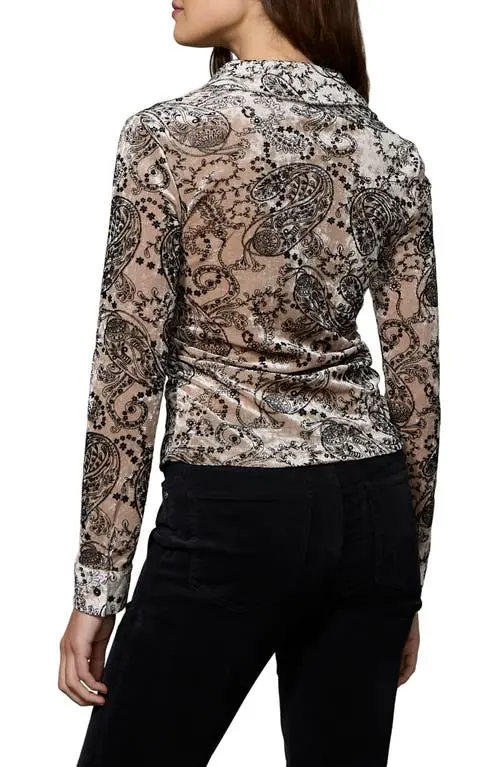 Sanctuary Juno Button Front Mesh Top