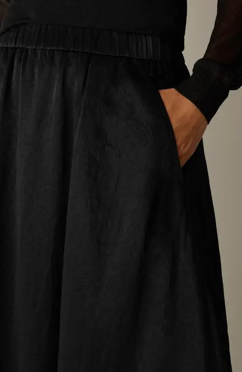 Eileen Fisher Crinkled Satin Bubble Hem Skirt