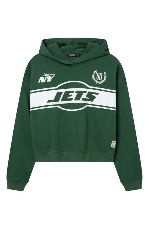 Junk Food New York Jets Oversized Cropped Graphic Hoodie