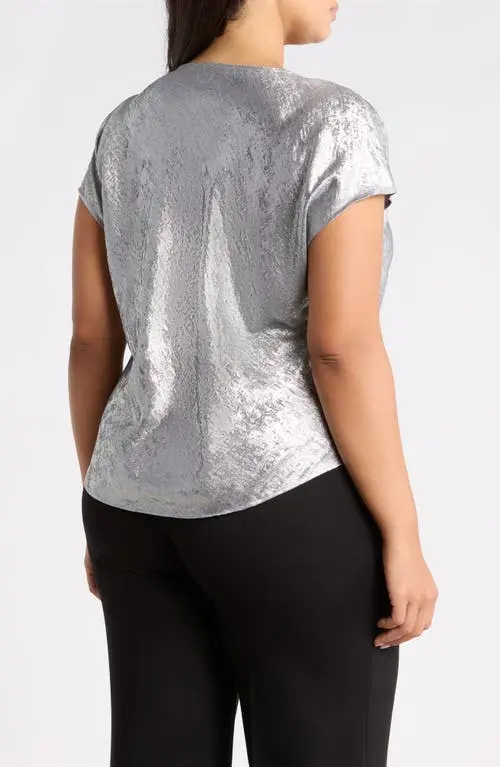 Anne Klein Metallic Cowl Neck Top