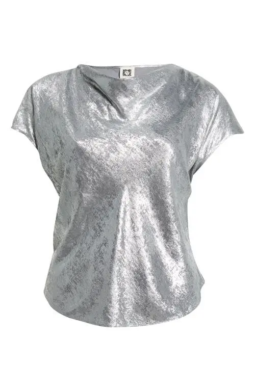Anne Klein Metallic Cowl Neck Top