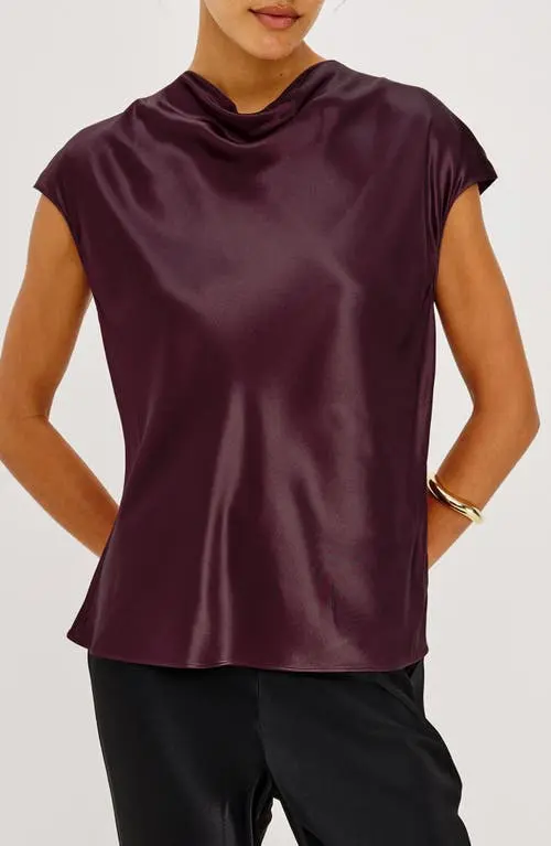 Rails Loretta Cowl Neck Cap Sleeve Top - Wine
