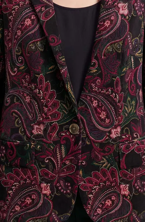 Jones New York Paisley One-button Blazer