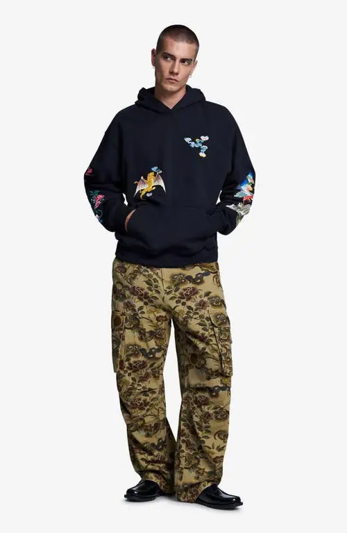 Desigual Embroidered Graphic Hoodie
