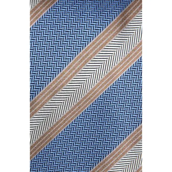 David Donahue Stripe Silk Tie - Sky