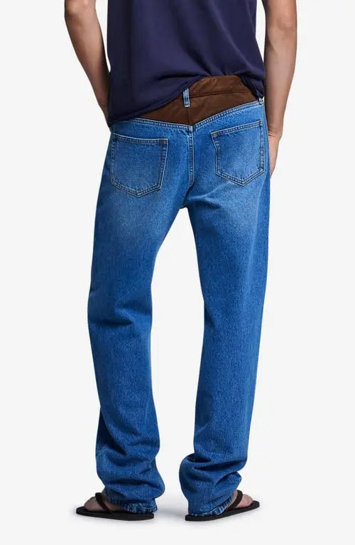 Desigual Contrast Waistband Wide Leg Jeans