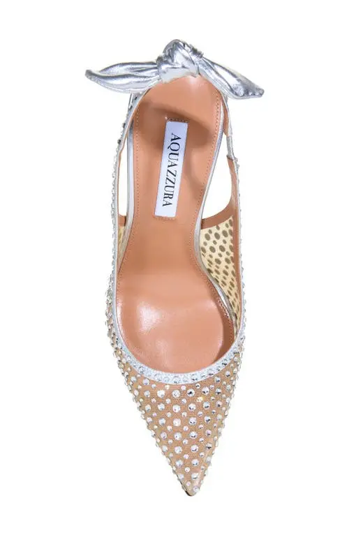 AQUAZZURA Bow Rhinestone Slingback Sandal