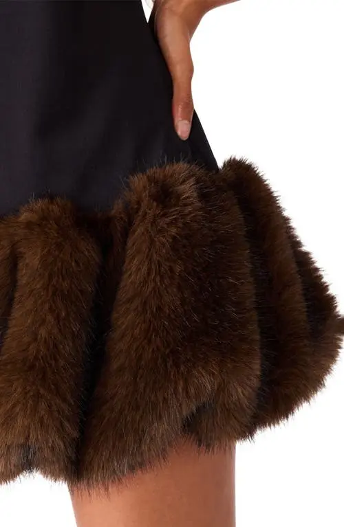 Steve Madden Sherlie Faux Fur Trim Minidress