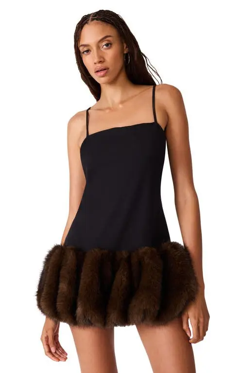 Steve Madden Sherlie Faux Fur Trim Minidress
