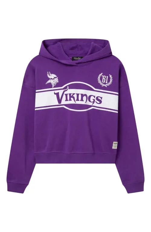 Junk Food Vikings Oversized Graphic Crop Hoodie