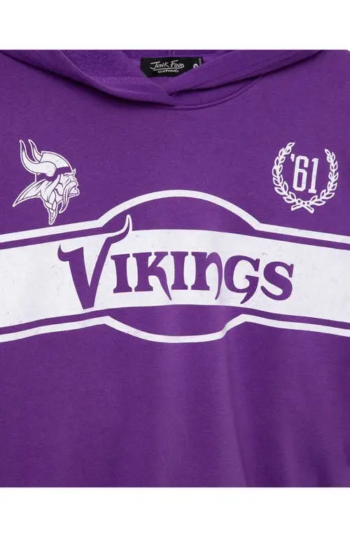 Junk Food Vikings Oversized Graphic Crop Hoodie
