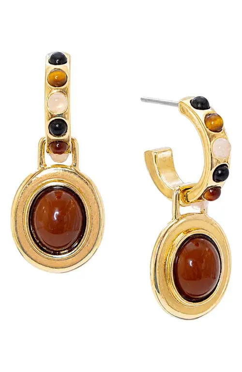 MARLYN SCHIFF Sienna Hoop Drop Earrings - Gold Multi