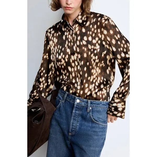 Mango Bambi Print Long Sleeve Shirt