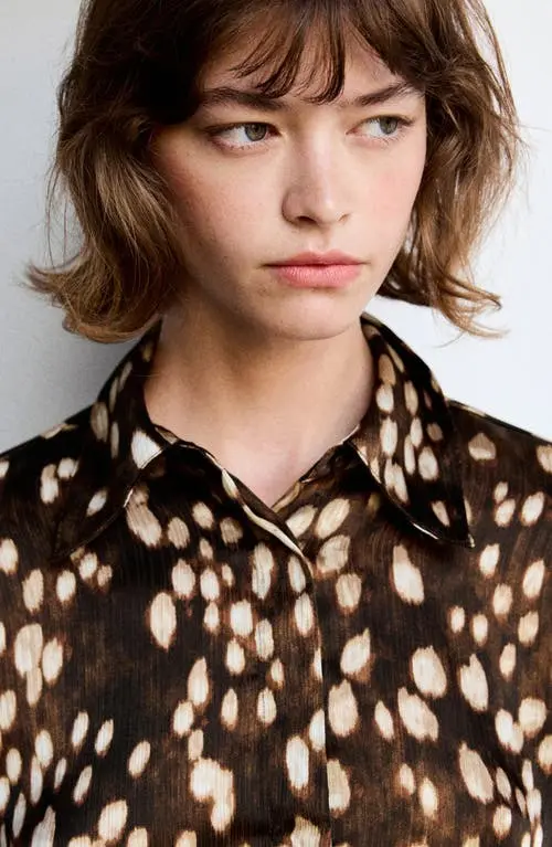 Mango Bambi Print Long Sleeve Shirt
