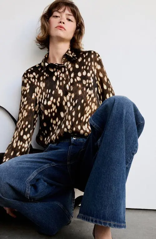 Mango Bambi Print Long Sleeve Shirt