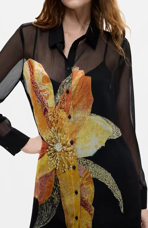Desigual Floral Long Sleeved Shirtdress
