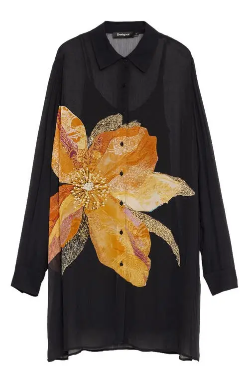Desigual Floral Long Sleeved Shirtdress