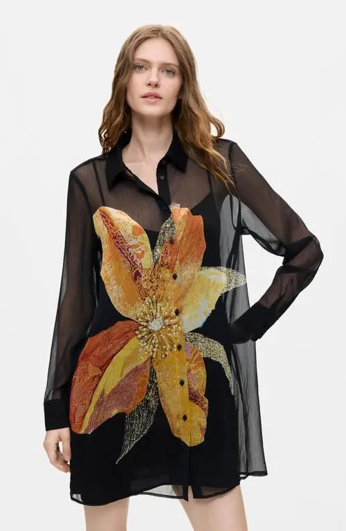 Desigual Floral Long Sleeved Shirtdress
