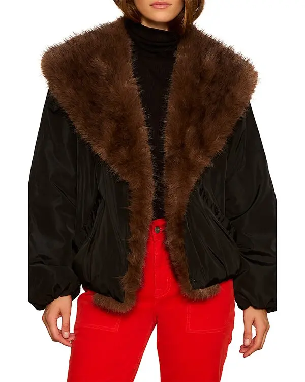 Sanctuary Allure Faux Fur Trim Jacket