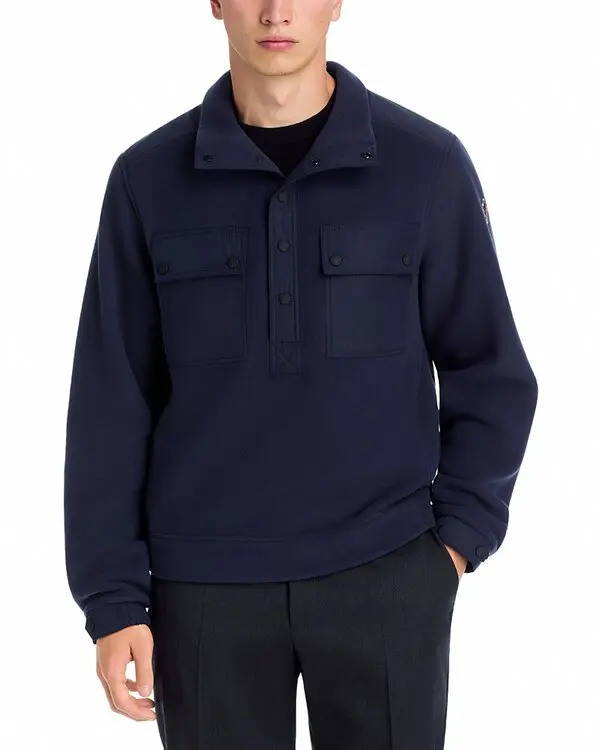 Moncler Grenoble Half Button Sweatshirt - Navy