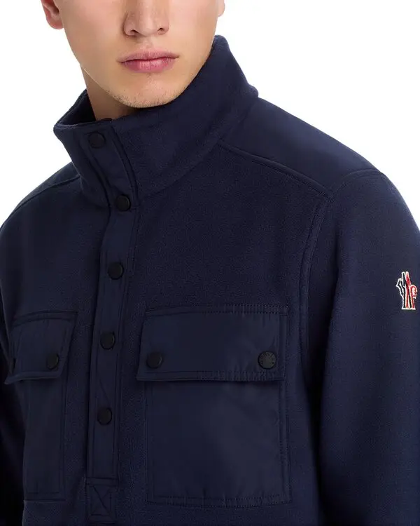 Moncler Grenoble Half Button Sweatshirt - Navy