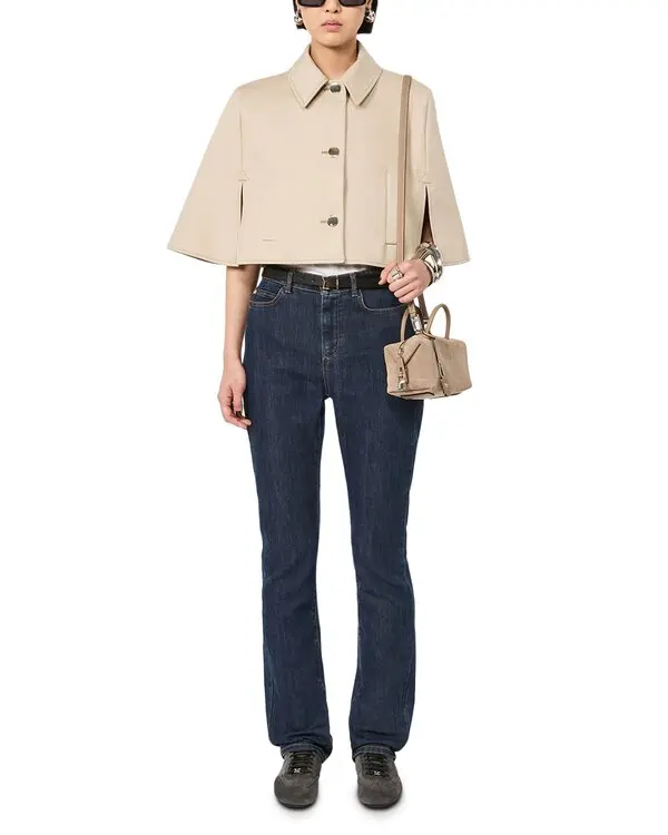 Max Mara Mxapadre Water Repellent Crop Cape - Stone