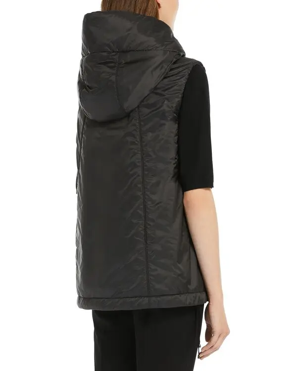 Max Mara Greengo Water Repellent Hooded Puffer Vest - Black