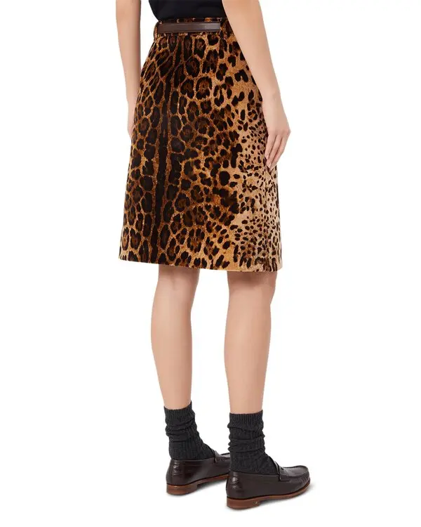 Max Mara Mstfalange Printed Velvet Skirt