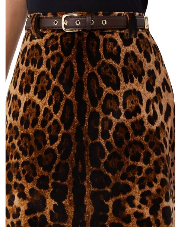 Max Mara Mstfalange Printed Velvet Skirt