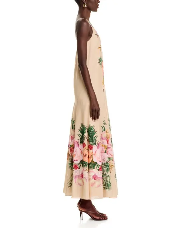 Kobi Halperin Pierce Floral Beaded Cotton Maxi Dress