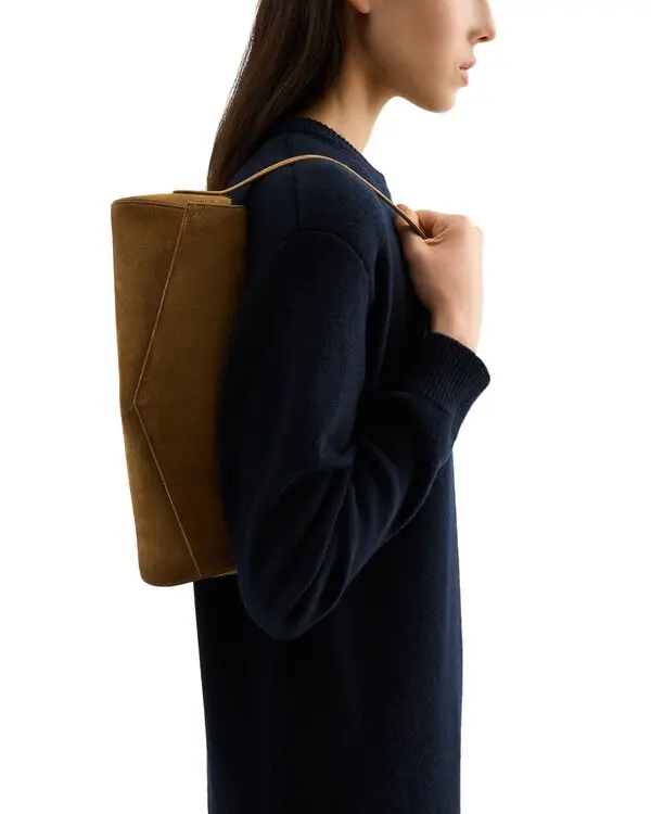 JIL SANDER Kante Leather Flap Shoulder Bag - Walnut