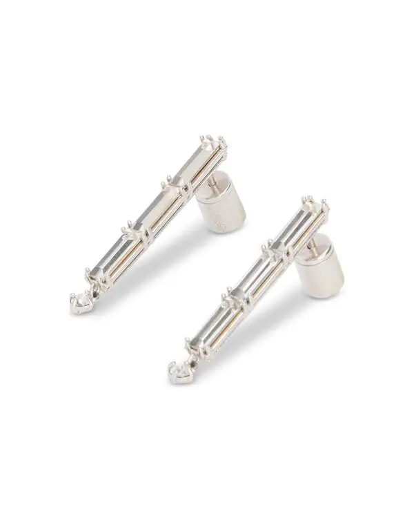 JIL SANDER Linear Drop Earrings - Crystal