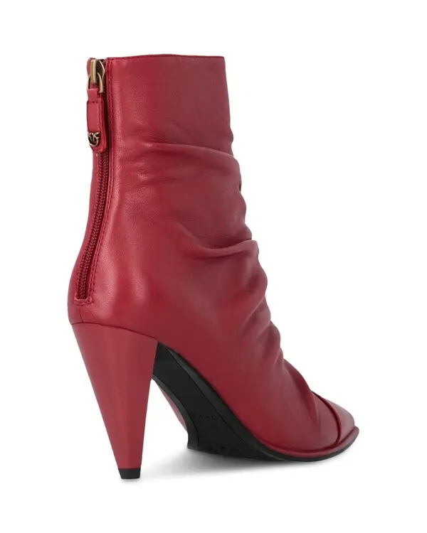 Pinko Vane 02 Nappa Leather Ruched Ankle Boots