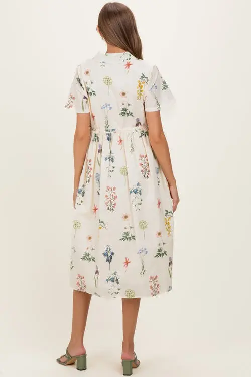 PINKBLUSH Floral Button Down Midi Dress
