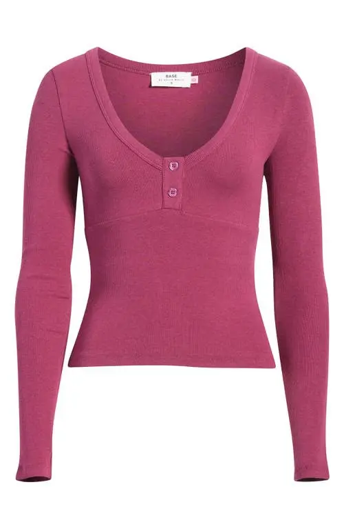 HELLO MOLLY Luxe Rib V-neck Button Top