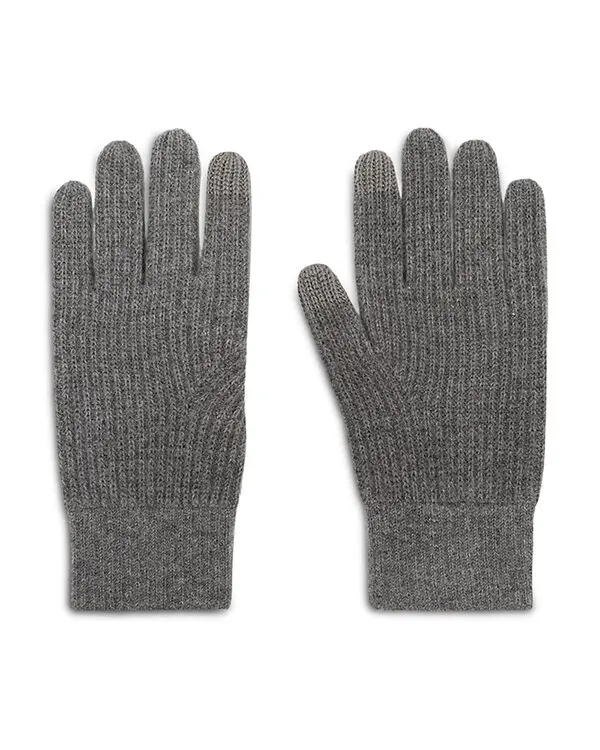 REISS Lawson Merino Wool Ribbed Tech Gloves