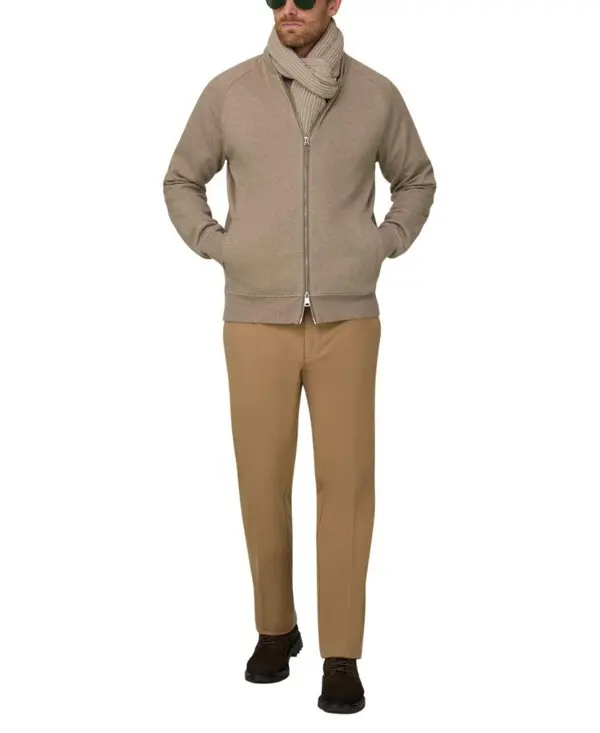 Boggi Milano Scuba Cotton Blend Melange Full-zip Sweatshirt