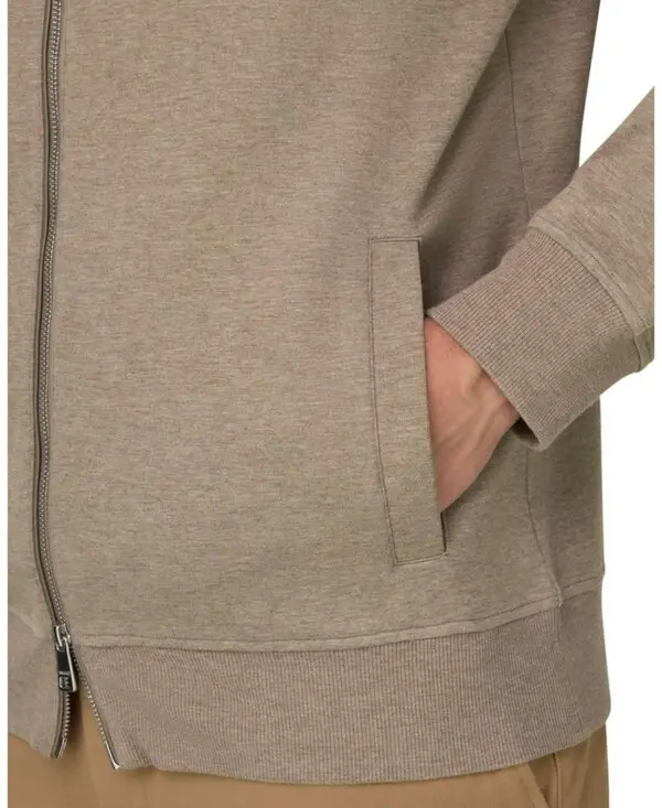 Boggi Milano Scuba Cotton Blend Melange Full-zip Sweatshirt