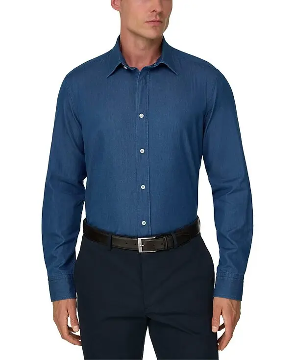 Boggi Milano Cotton Denim Regular Fit Shirt