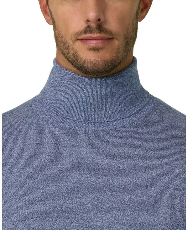 Boggi Milano Merino Wool Cashwool Mouline Turtleneck Jumper - Light Blue