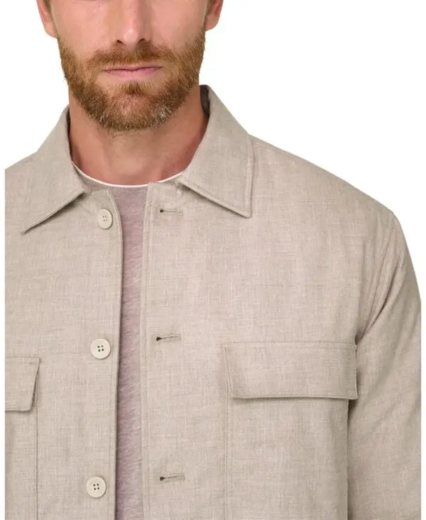 Boggi Milano Padded Cotton Tencel Overshirt