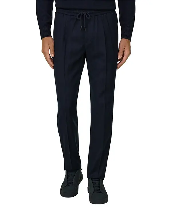 Boggi Milano City Flannel Trousers - Navy Blue