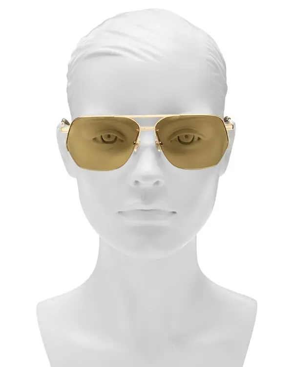 Jacquemus Aviador Aviator Sunglasses, 63mm - Gold