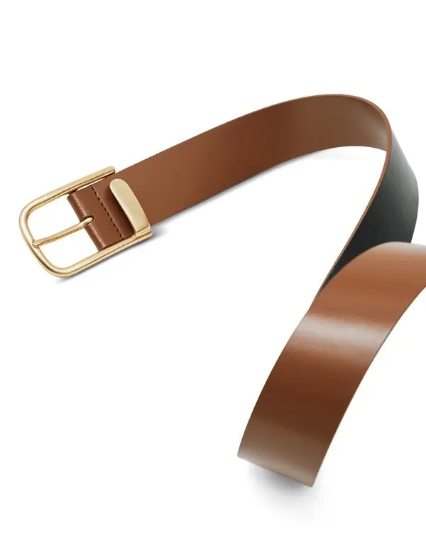 REISS Iyla Half Keeper Reversible Leather Belt