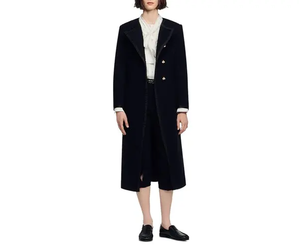 Sandro Saywer Asymmetrical Tweed Coat